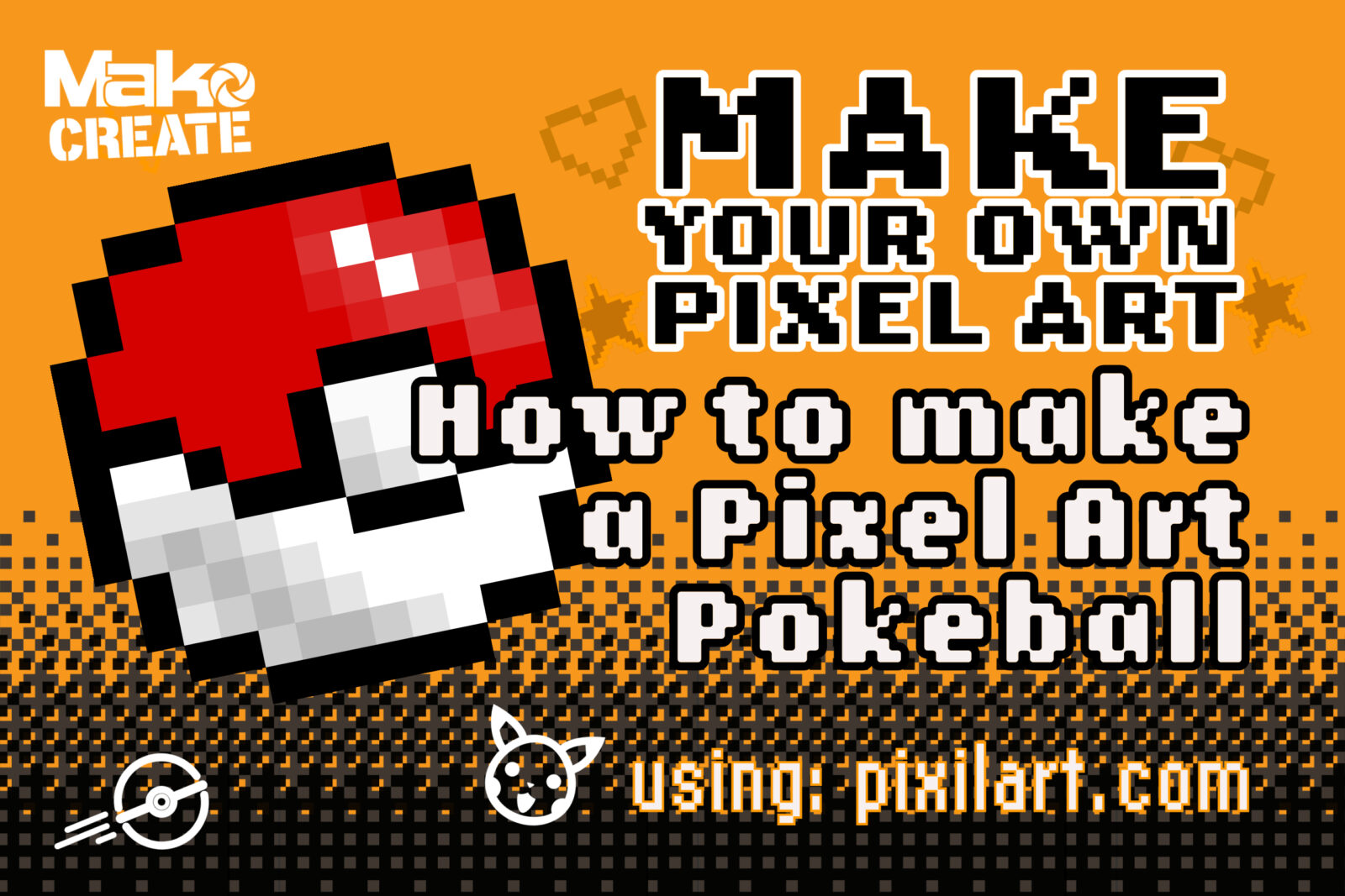 Pixel Art Design - Create your own Pokeball - makocreate.co.uk